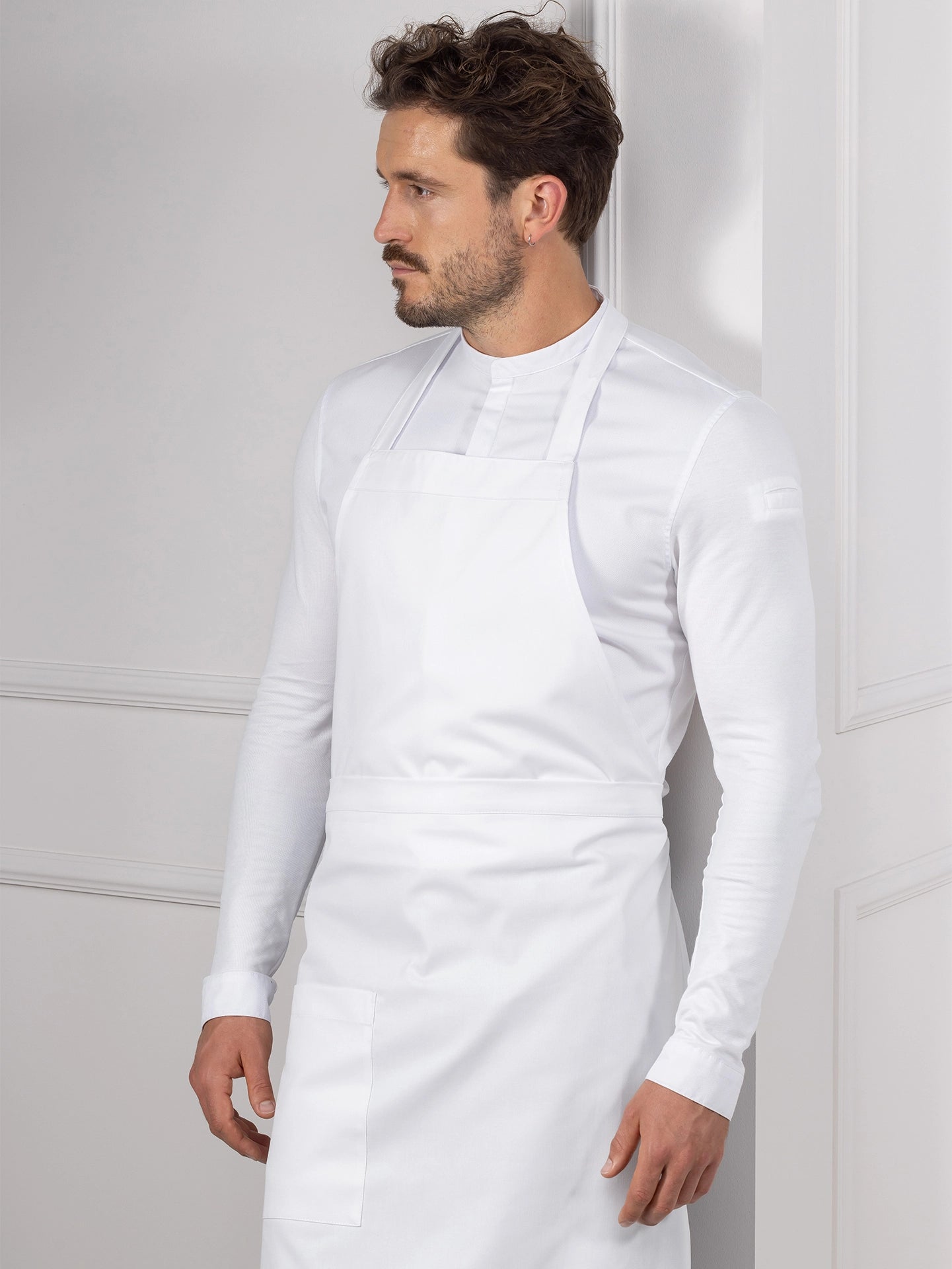 Delantal con peto Phoenix White de Le Nouveau Chef